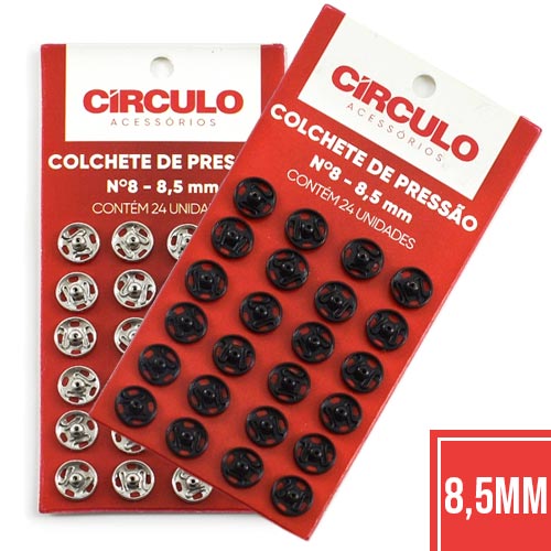 Colchete de Pressão Nº 08 - 24 Unidades - Bazar Horizonte