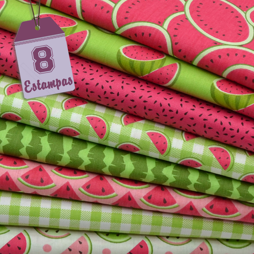 Kit de Tecido Melan & Cia (30x70) 8 Estampas - Bazar Horizonte