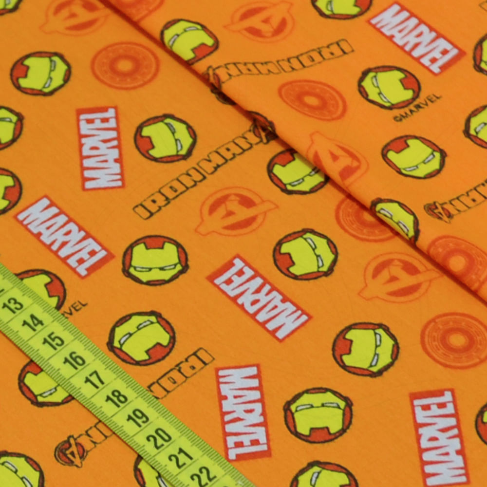 Tecido Estampado para Patchwork - Marvel: Homem De Ferro Fundo Amarelo ...