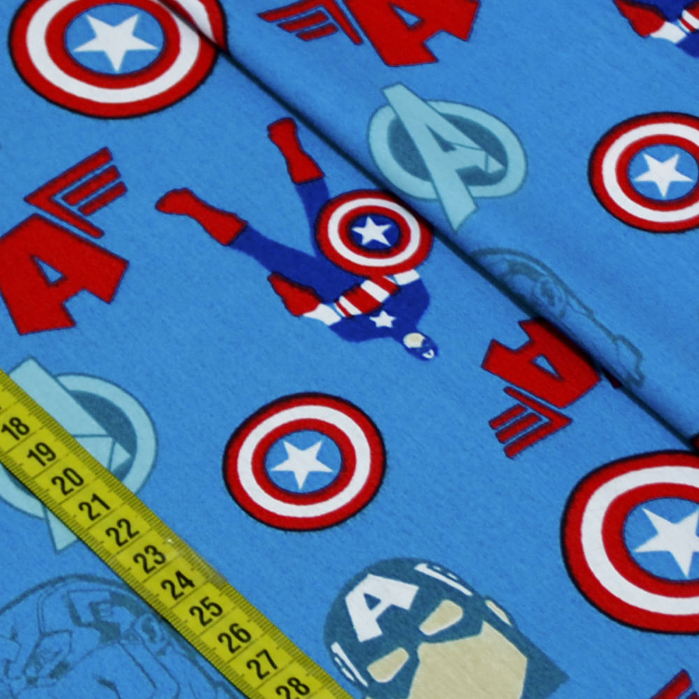 Tecido Estampado para Patchwork - Marvel: Capitão América Fundo Azul (0 ...