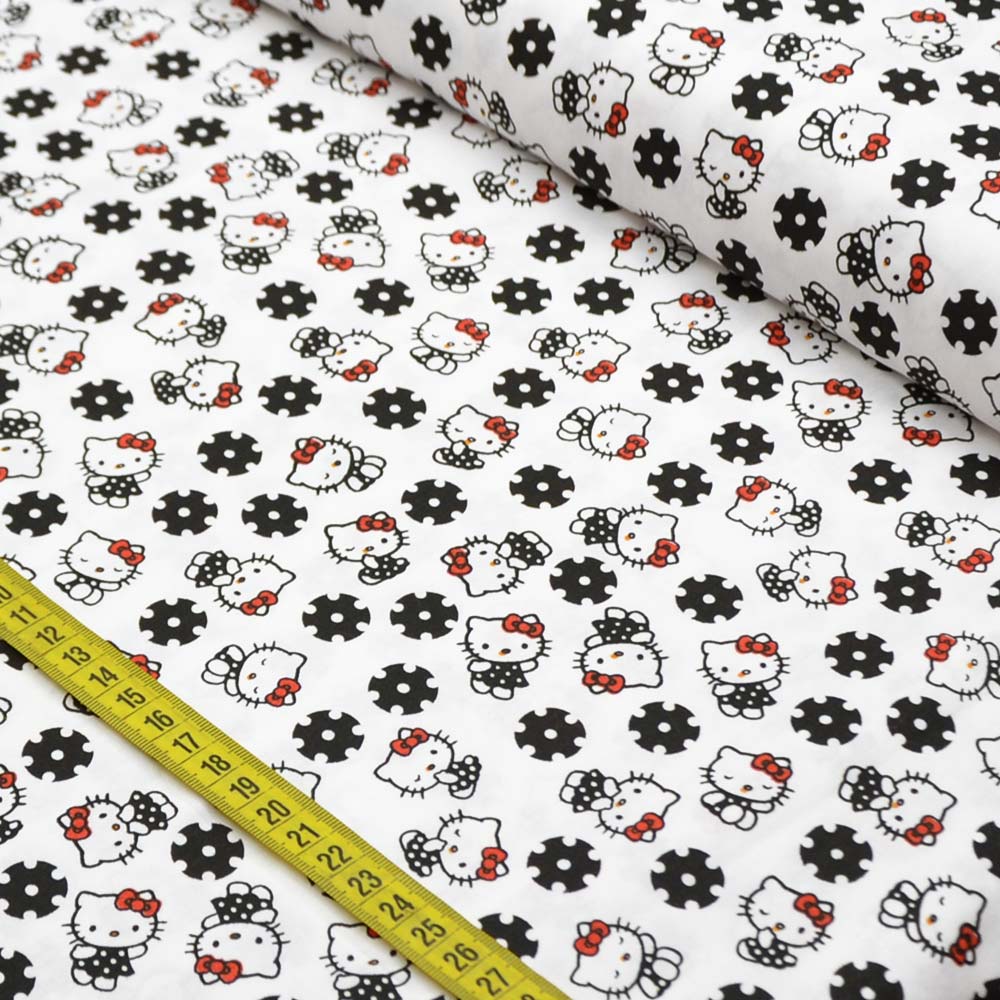Tecido Estampado para Patchwork - Hello Kitty Dots Fundo Branco (0,50x1 ...