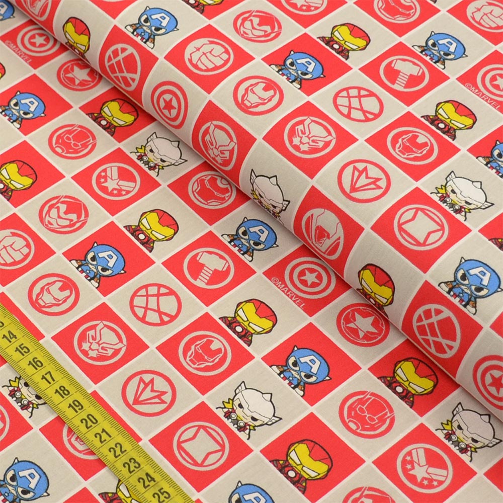Tecido Estampado para Patchwork - Marvel: Avengers Quadriculado (0,50x1 ...