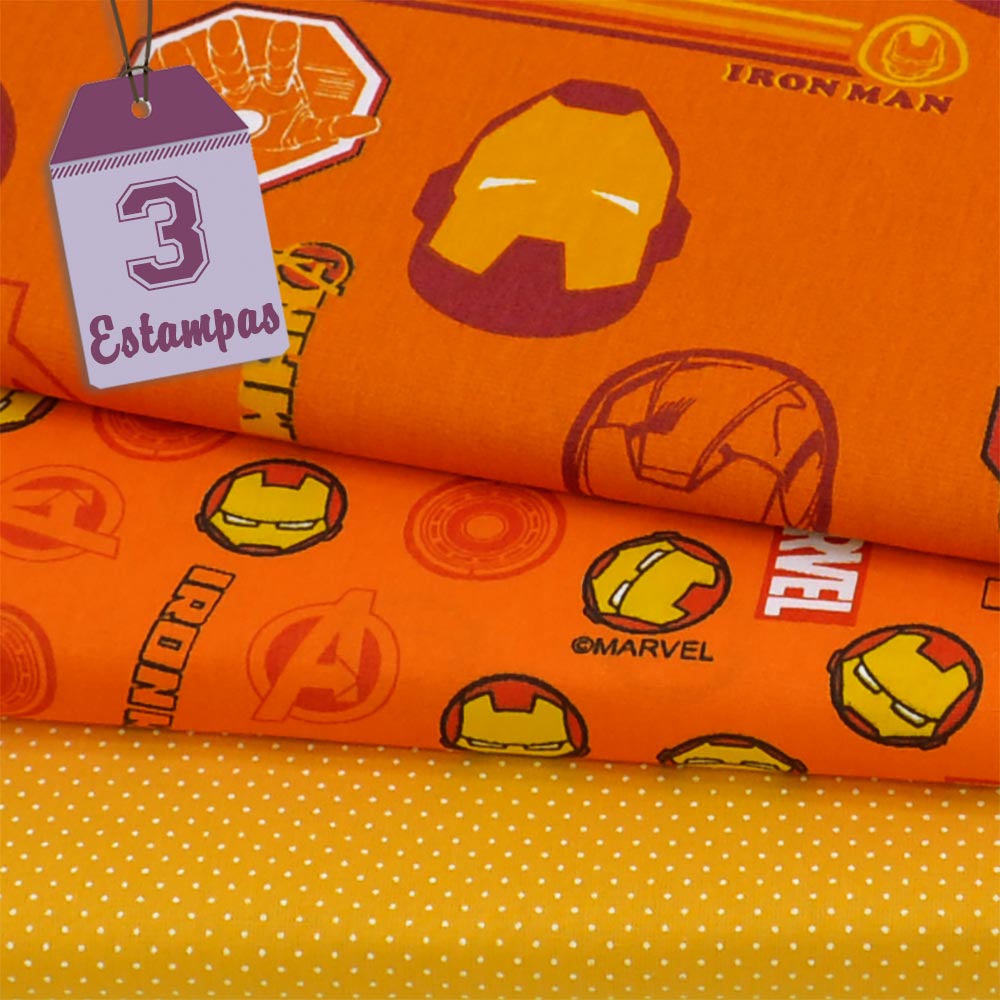 Kit de Tecido Marvel: Homem de Ferro II (50x150) 3 Estampas - Bazar ...