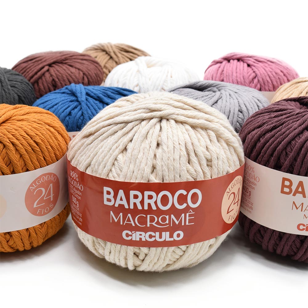Kit Barroco Macramê: 10 Cores + Cru - Bazar Horizonte