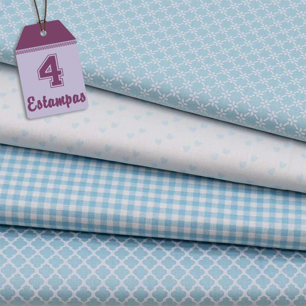Tecido Basics Baby Azul Bebê da Fabricart em Kit de 30x70cm - Bazar ...
