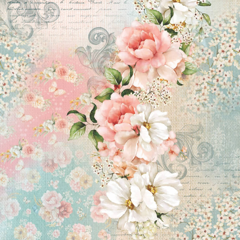 Papel para Scrapbook Sandra Família Arte Fácil Flowers 5 - SC-789 ...