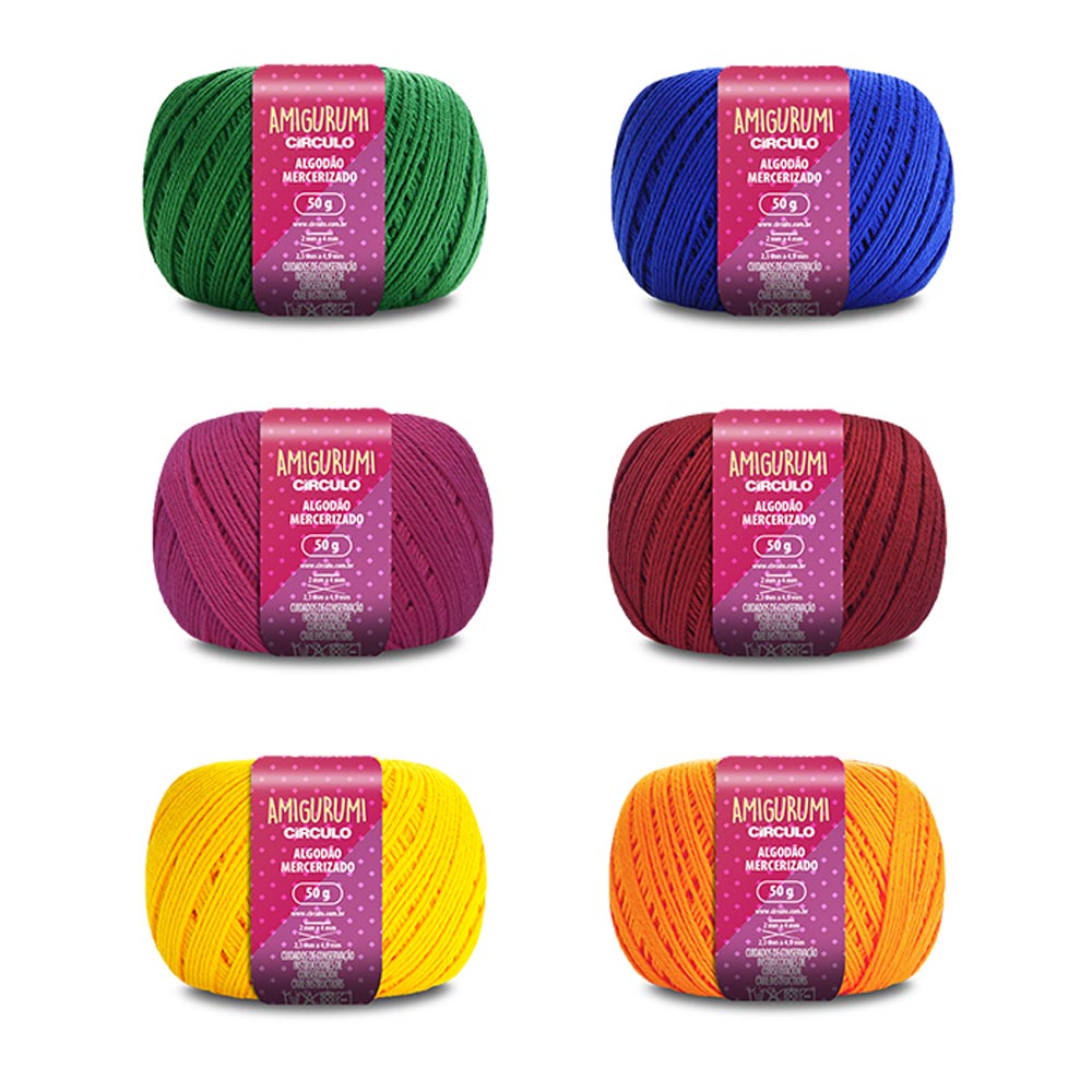 Kit Amigurumi Cores e Tons Color Block - 6 unidades - Bazar Horizonte