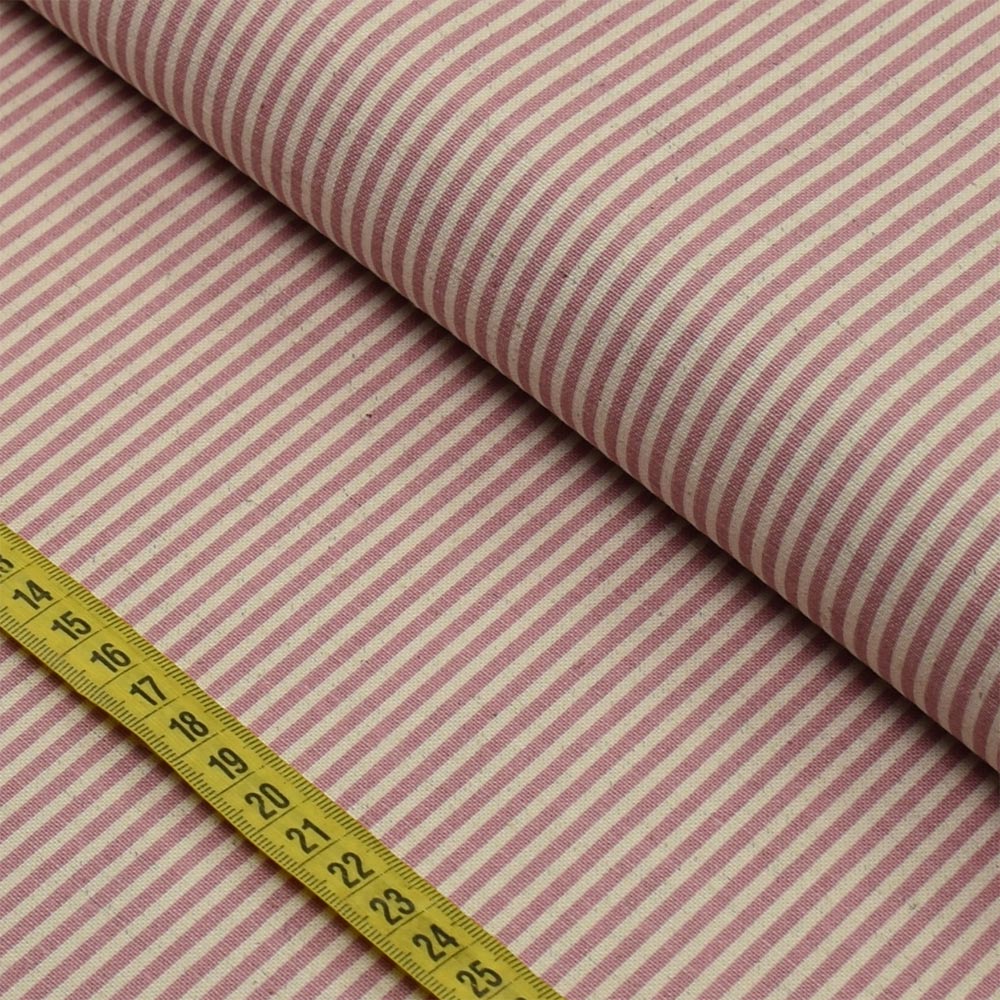 Tecido Blend de Linho Para Patchwork - Listrado Rosa (0,50x1,50 ...