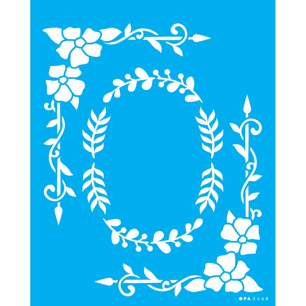 Stencil Opa 20 x 25 cm - Cantoneira e Moldura II - 3468 - Bazar Horizonte