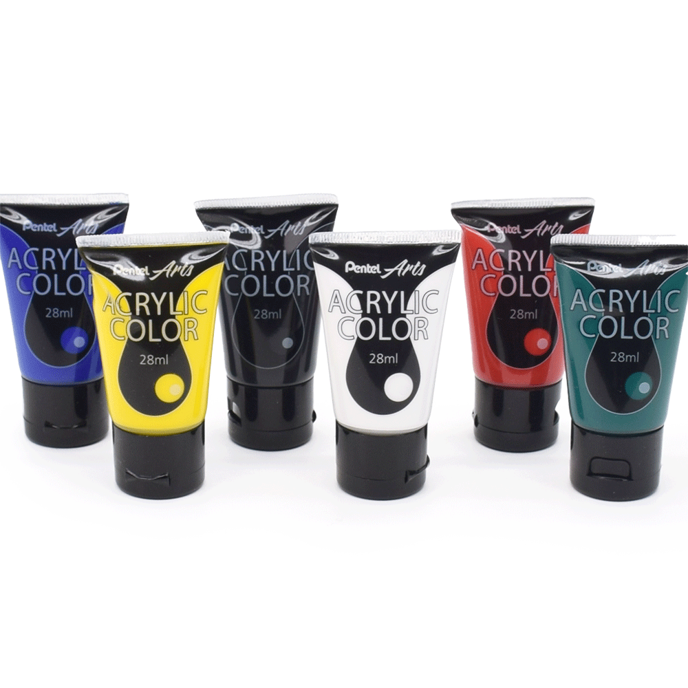 Kit Tinta Acrylic Color Pentel - 6 Cores - Bazar Horizonte