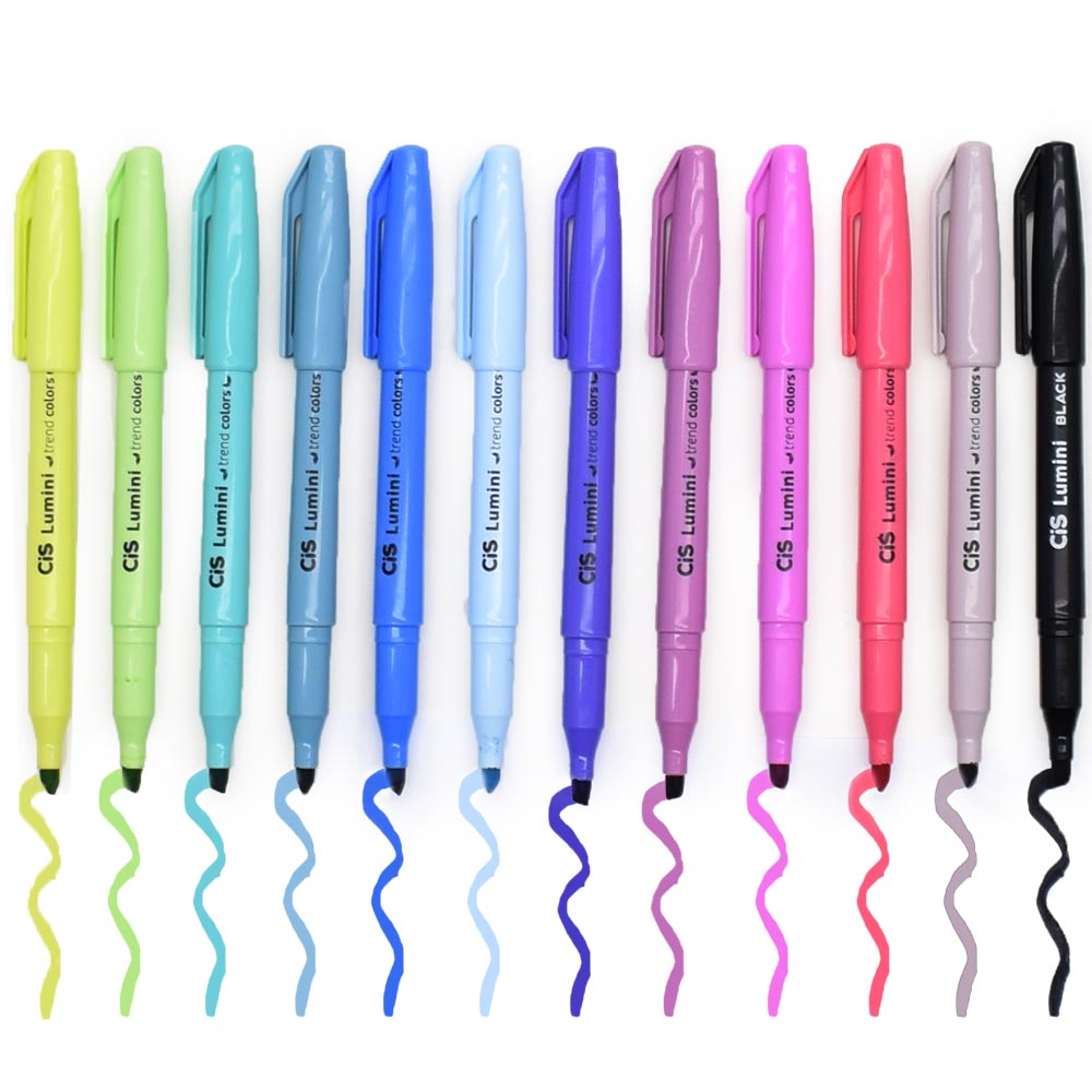 Marca Texto Cis Lumini Trend Colors - Estojo 12 Cores - Bazar Horizonte